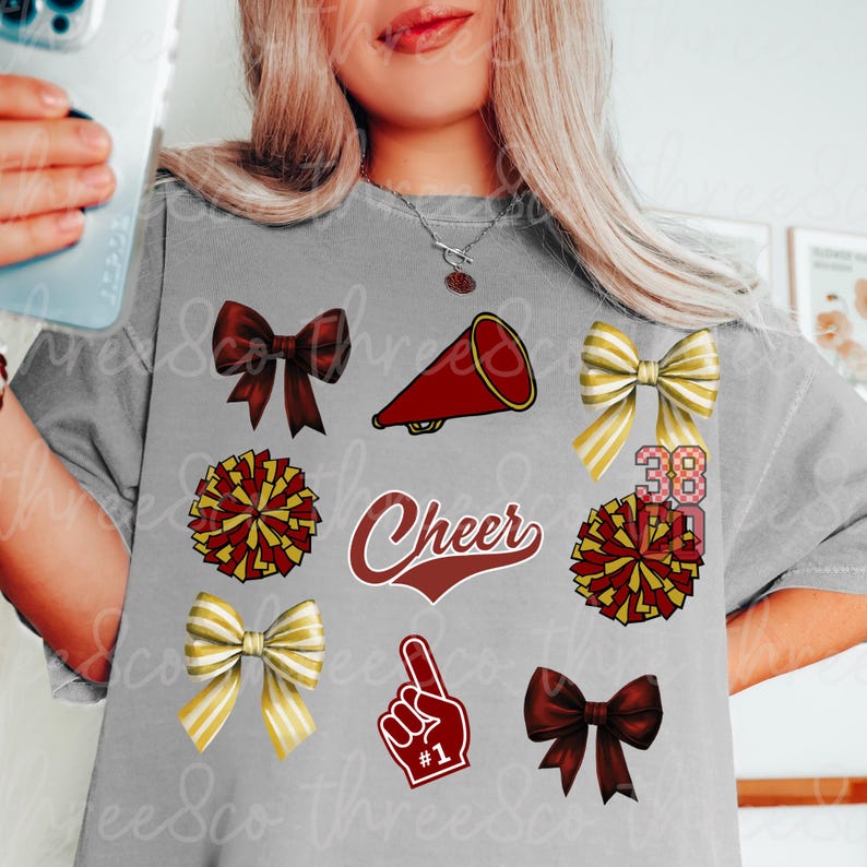 Maroon and Gold Cheer Coquette Png, Team Spirit Png, Custom Mascot ...