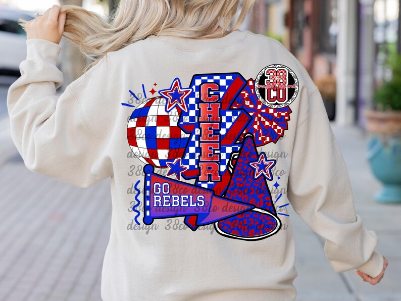 Red and Blue Cheer Png, Team Spirit Png, Mascot Png, Cheer Coquette ...