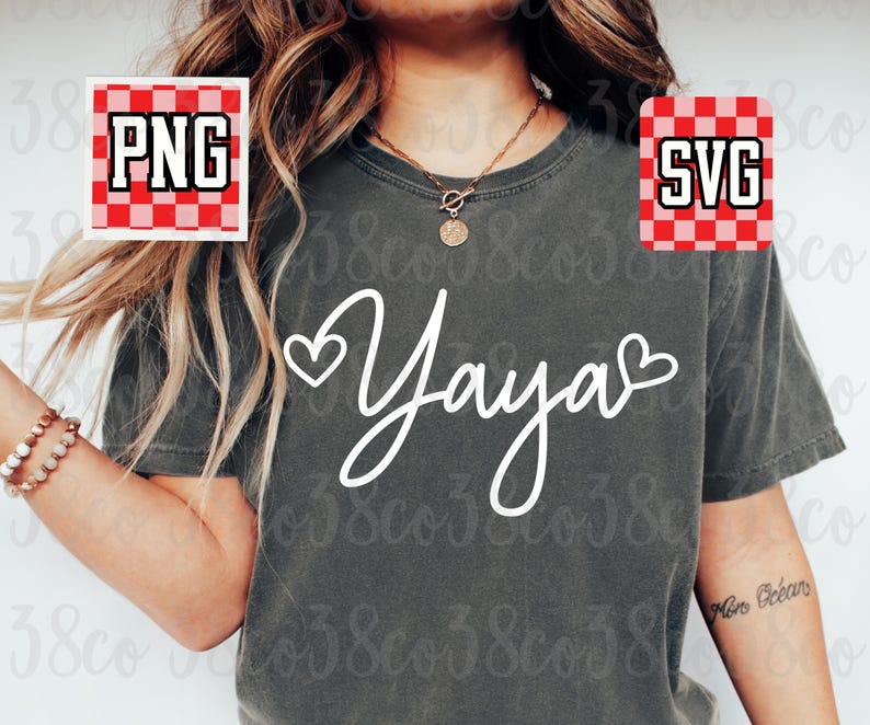 Custom Yaya SVG, Cursive Yaya SVG for Cricut and Sublimation - Etsy