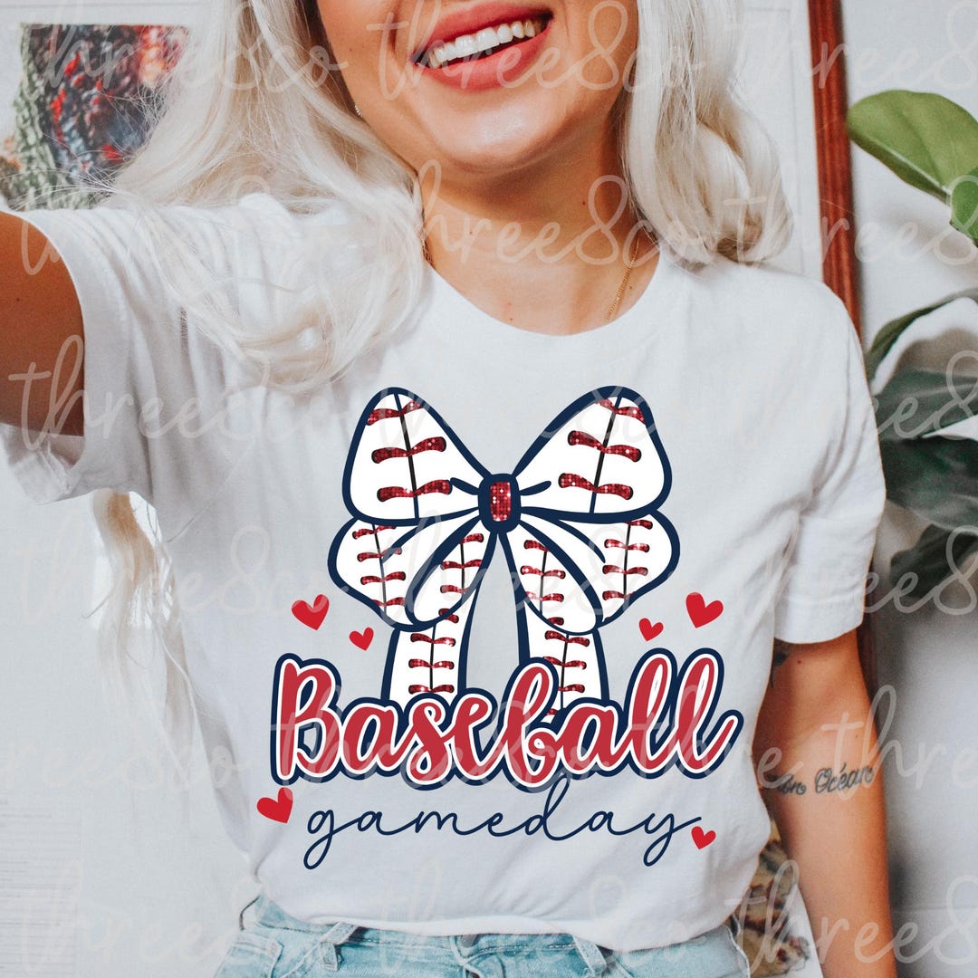 Baseball Game Day PNG, Coquette Bow, Baseball Bows Png, Baseball Season ...