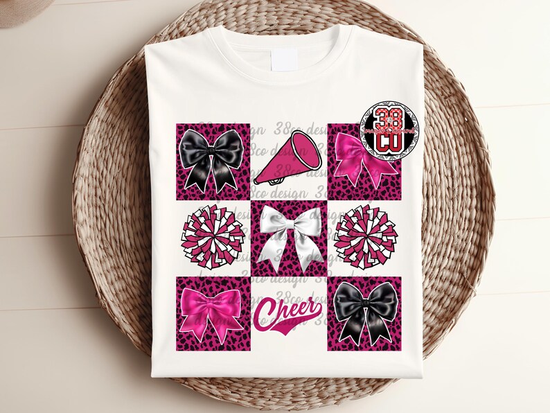 Pink Cheer Coquette Png, Checkered Cheer Png, Pink and Black, Hot Pink ...