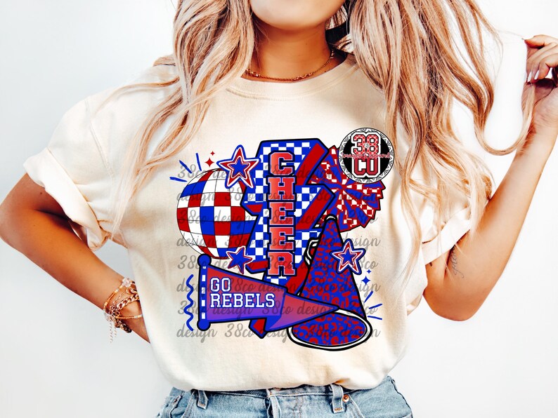 Red and Blue Cheer Png, Team Spirit Png, Mascot Png, Cheer Coquette ...