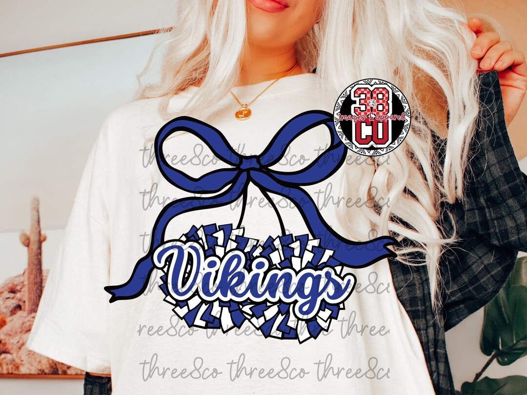 Blue Cheer Coquette Png, Team Spirit Png, Cherry Pom Pom Png, Cute ...