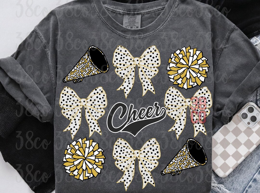Gold Cheer Coquette Png, Cheer Mom Png, Custom Cheerleading Png, Cheer ...