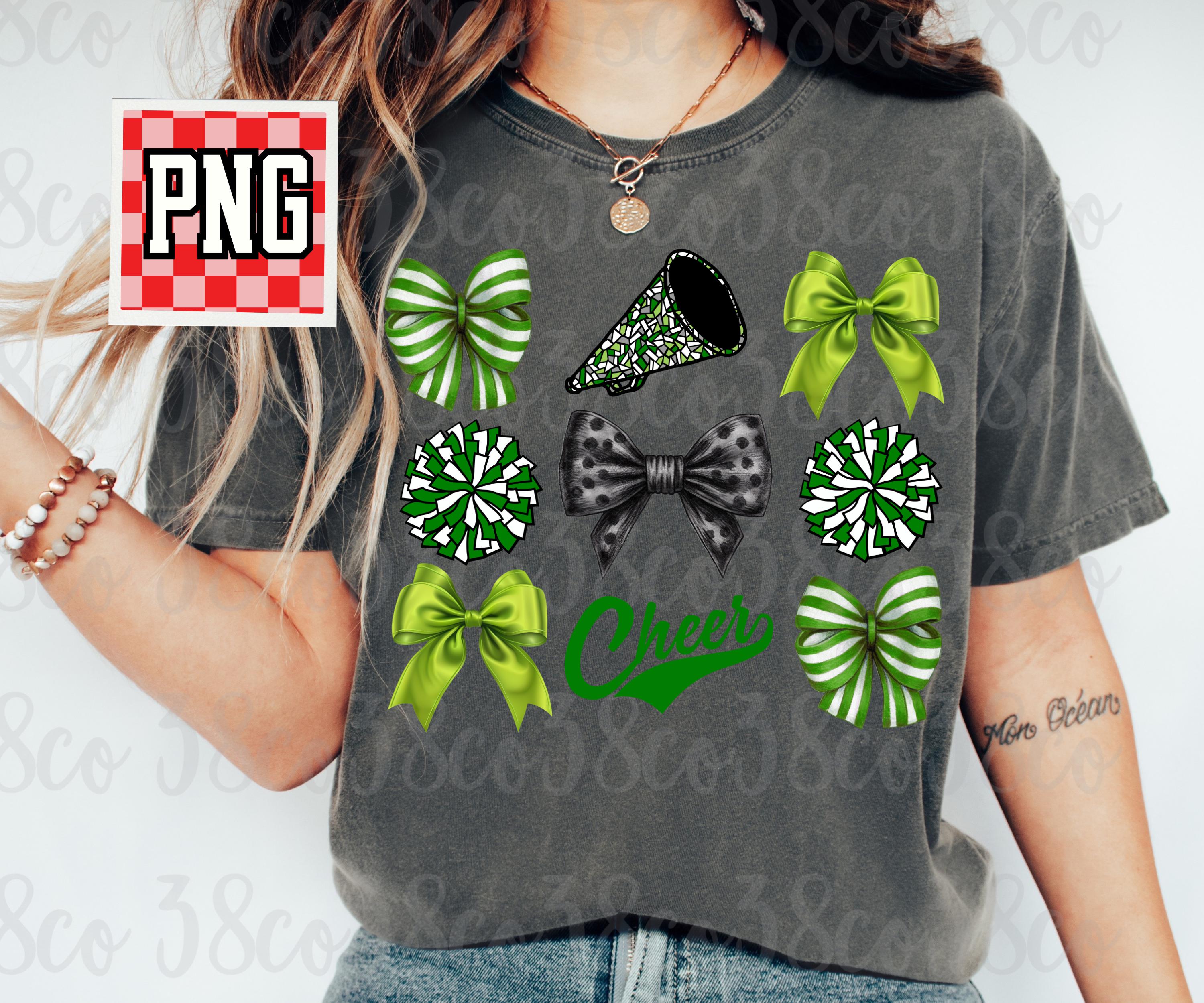 Green Cheer Coquette Png, Cheer Mom Png, Custom Cheerleading Png, Cheer ...