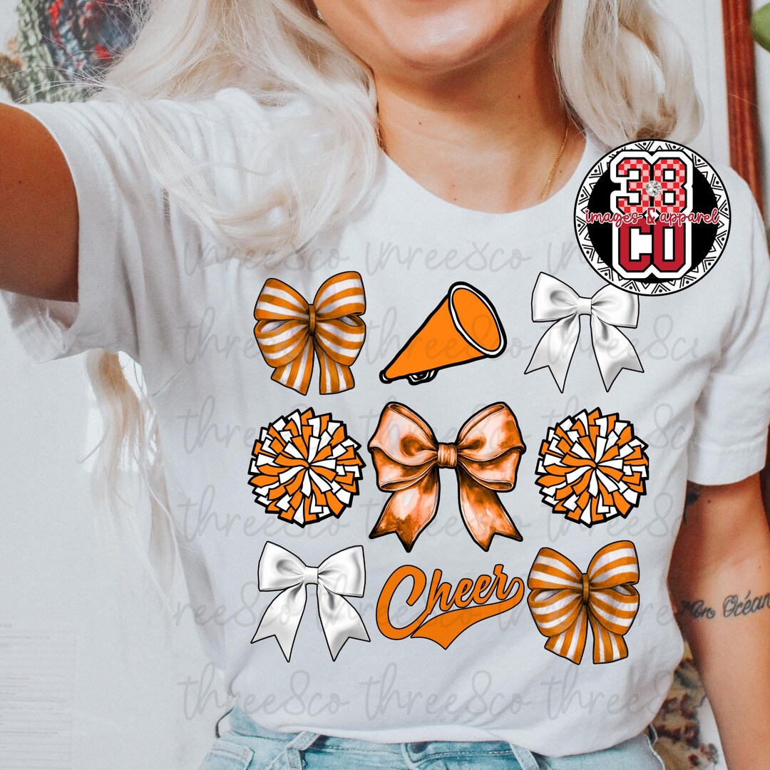 Orange Cheer Coquette Png, Team Spirit Png, Custom Mascot, Cheer ...