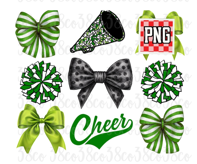 Green Cheer Coquette Png, Cheer Mom Png, Custom Cheerleading Png, Cheer ...