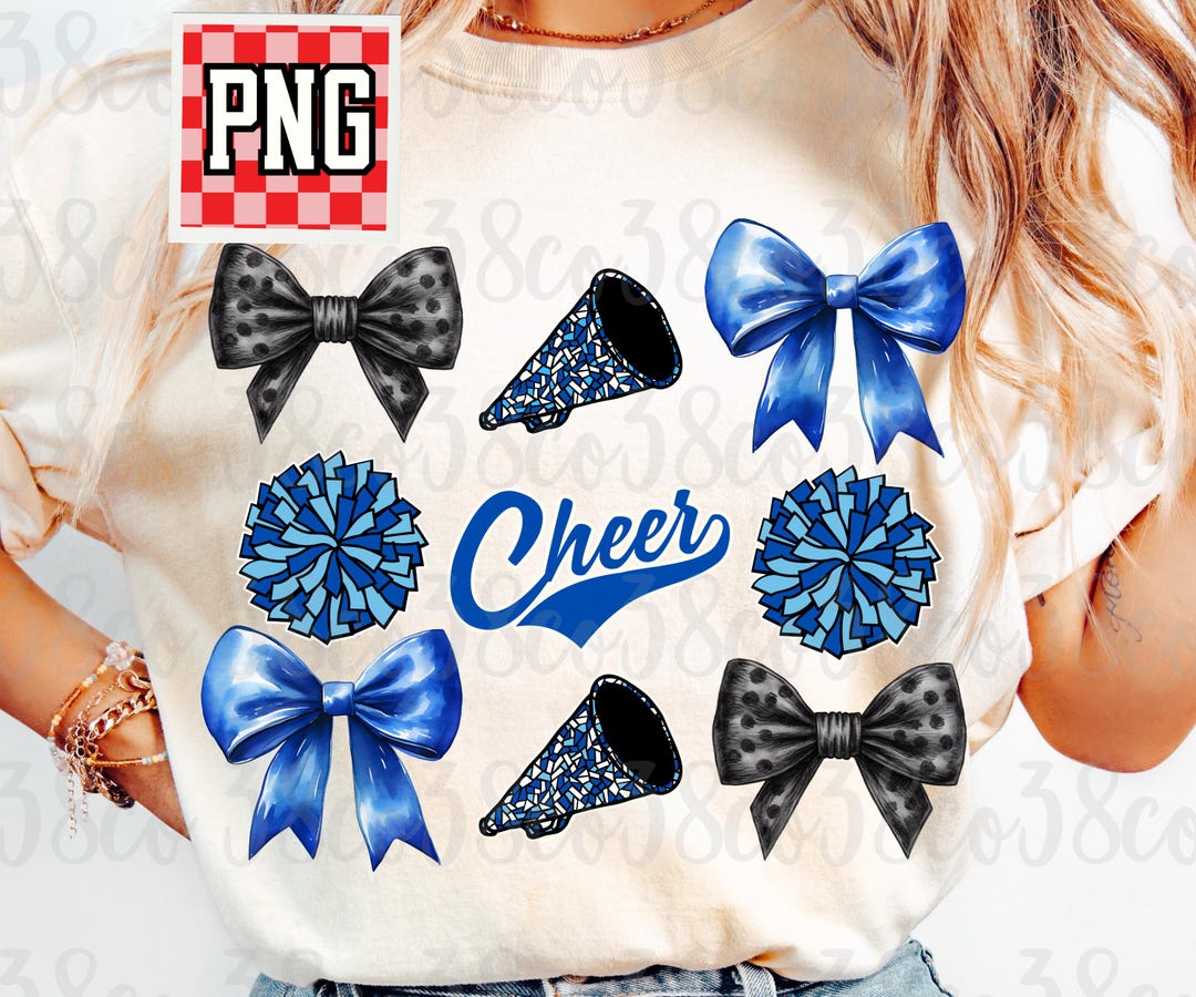 Blue Cheer Coquette Png, Team Spirit Png, Custom Mascot, Cheer Coquette ...