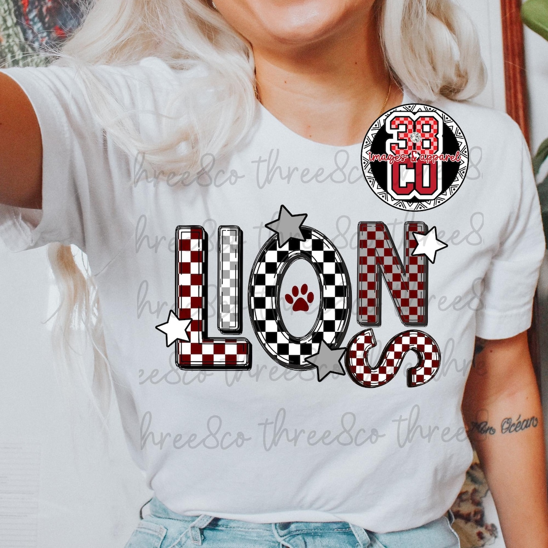 Maroon and Silver Lion Gameday Png, Team Spirit Png, Retro Mascot Png ...
