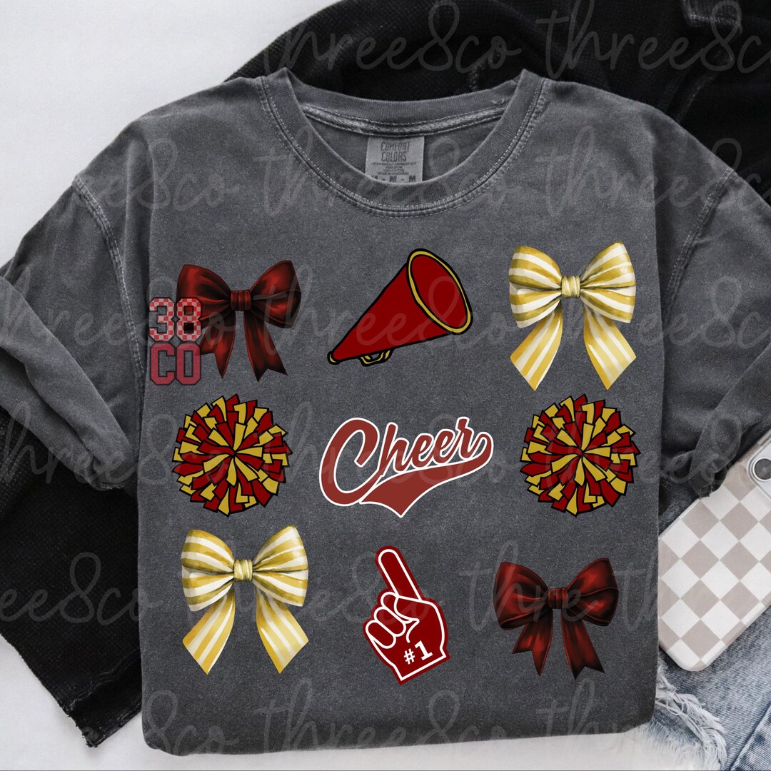 Maroon and Gold Cheer Coquette Png, Team Spirit Png, Custom Mascot ...