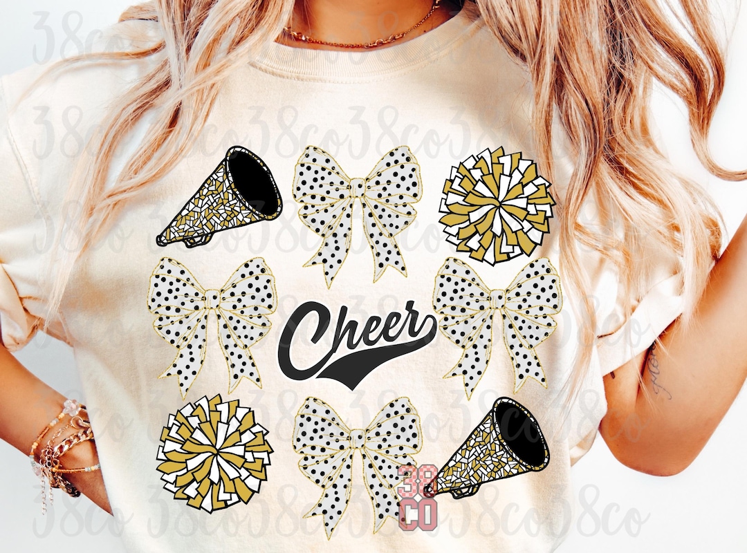 Gold Cheer Coquette Png, Cheer Mom Png, Custom Cheerleading Png, Cheer ...