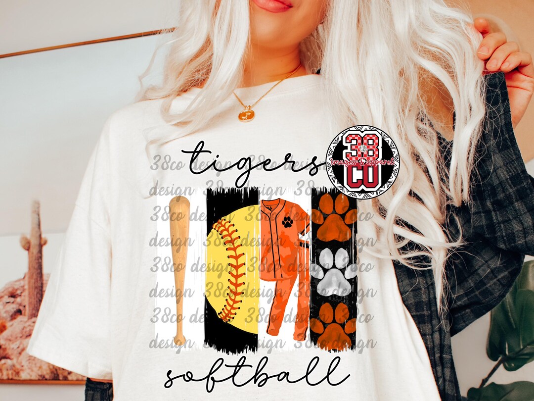 Softball Brush Strokes PNG, Sports Brush Strokes, Tiger, Orange and ...