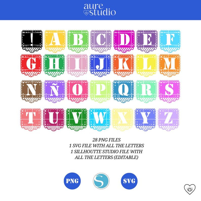 Papel Picado Alphabet SVG & PNG | Mexican Letters for Fiestas Patrias ...