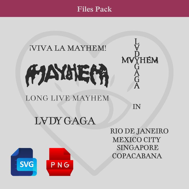 Lady Gaga MAYHEM TOUR Svg and Png - Etsy