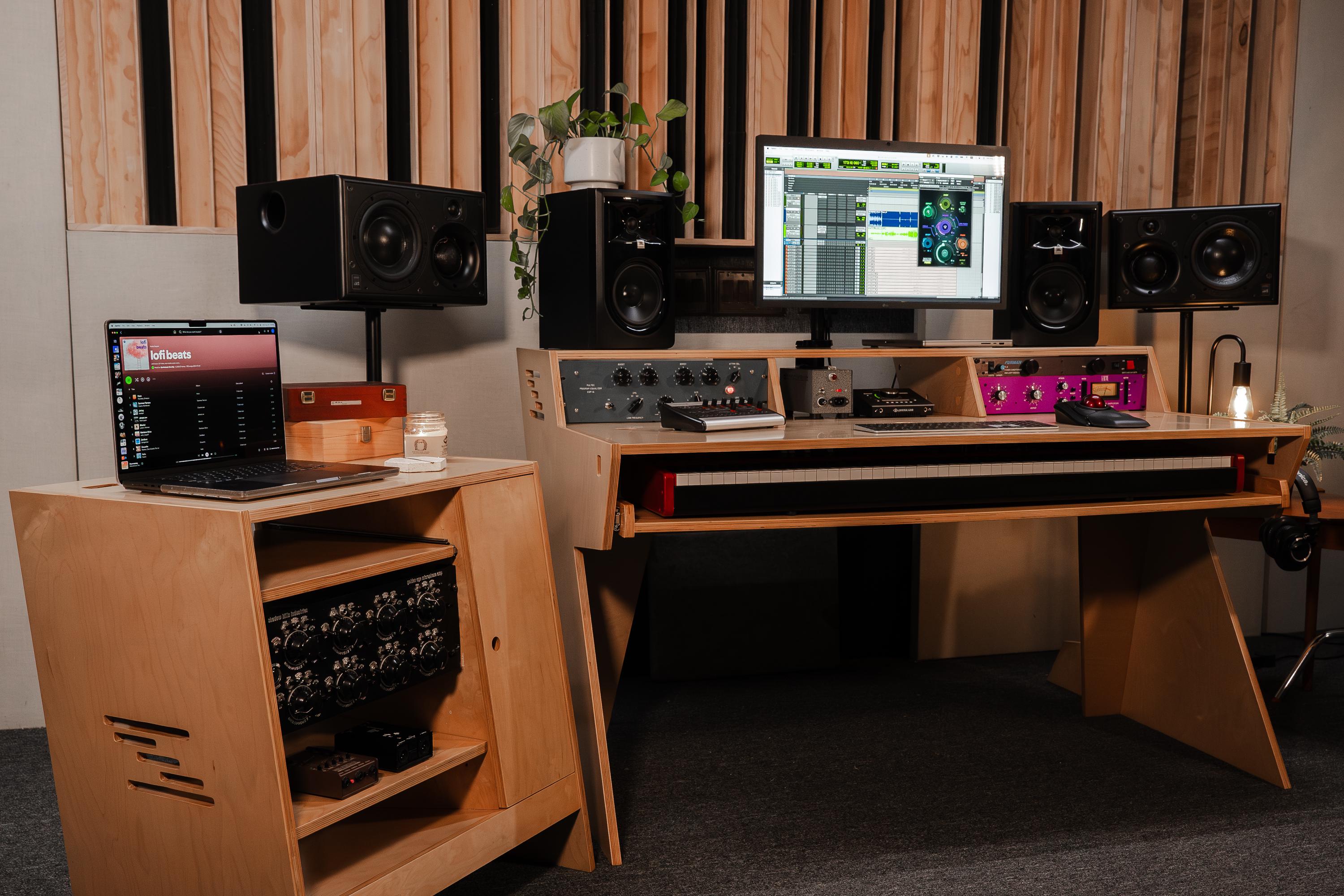 Recording Studio Desk and Sidecar Combo | Baltic Birch, 9U Rack - Etsy