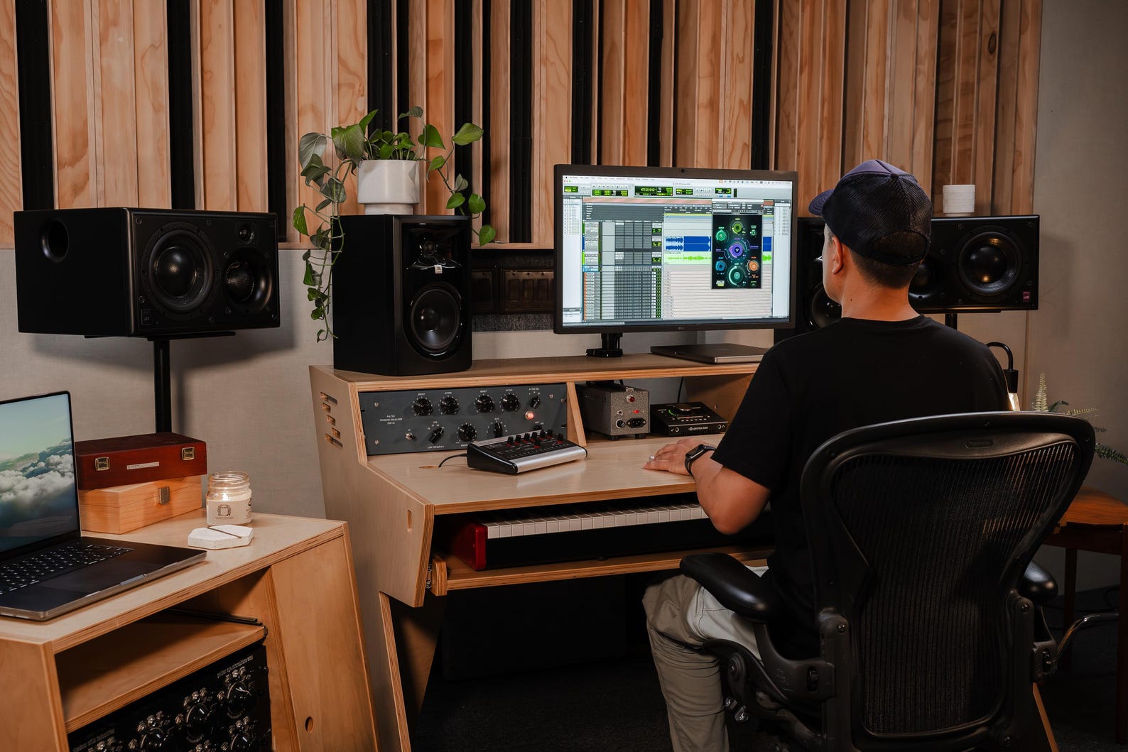 Recording Studio Desk and Sidecar Combo | Baltic Birch, 9U Rack - Etsy