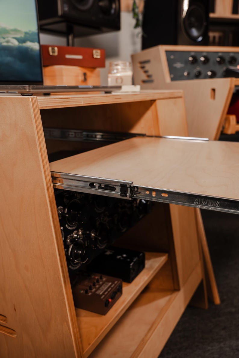 Recording Studio Desk and Sidecar Combo | Baltic Birch, 9U Rack - Etsy