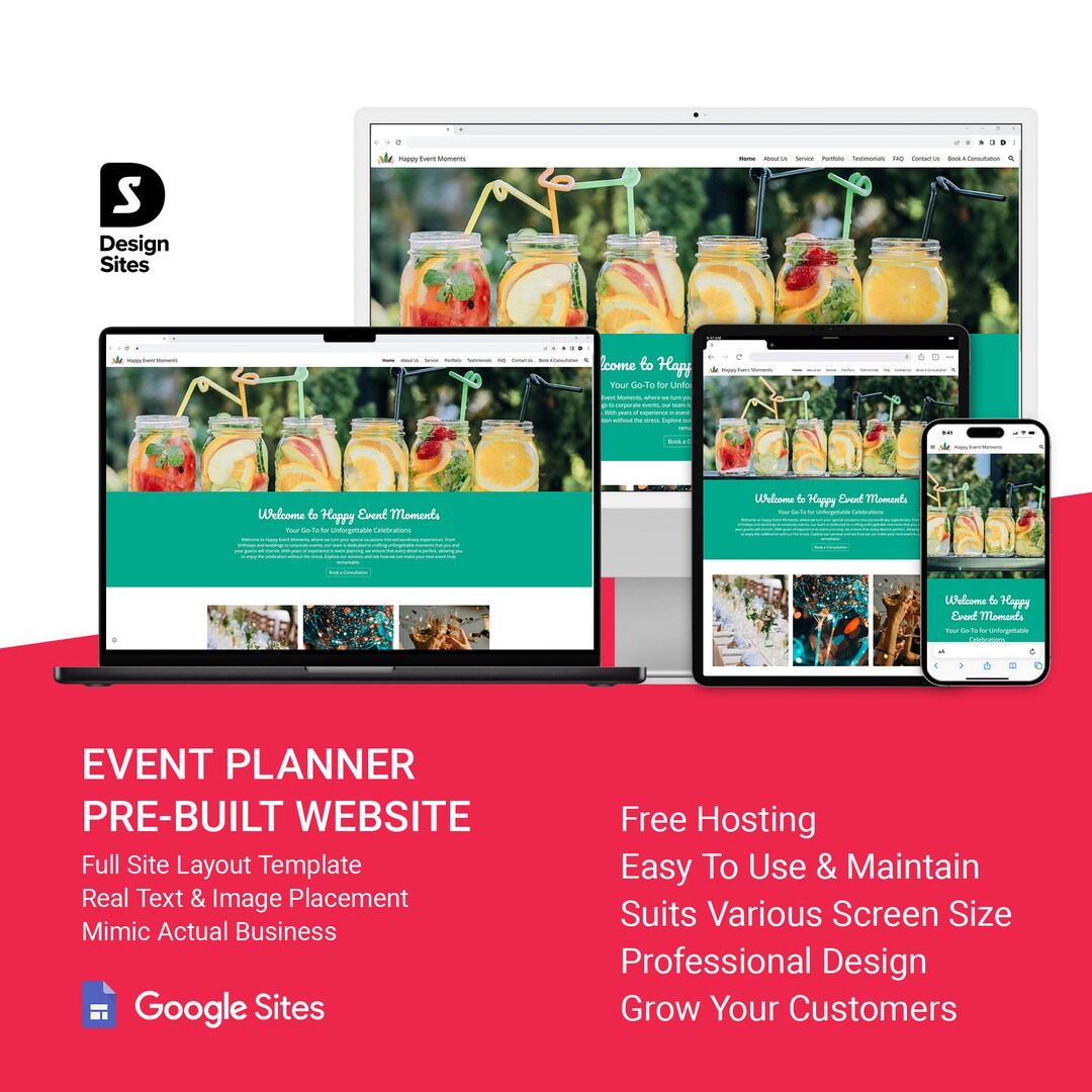 Event Planner Service Website Template Google Site, Organizer ...