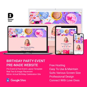 Kids Birthday Party Event Web Template Google Site, Girl Bday ...