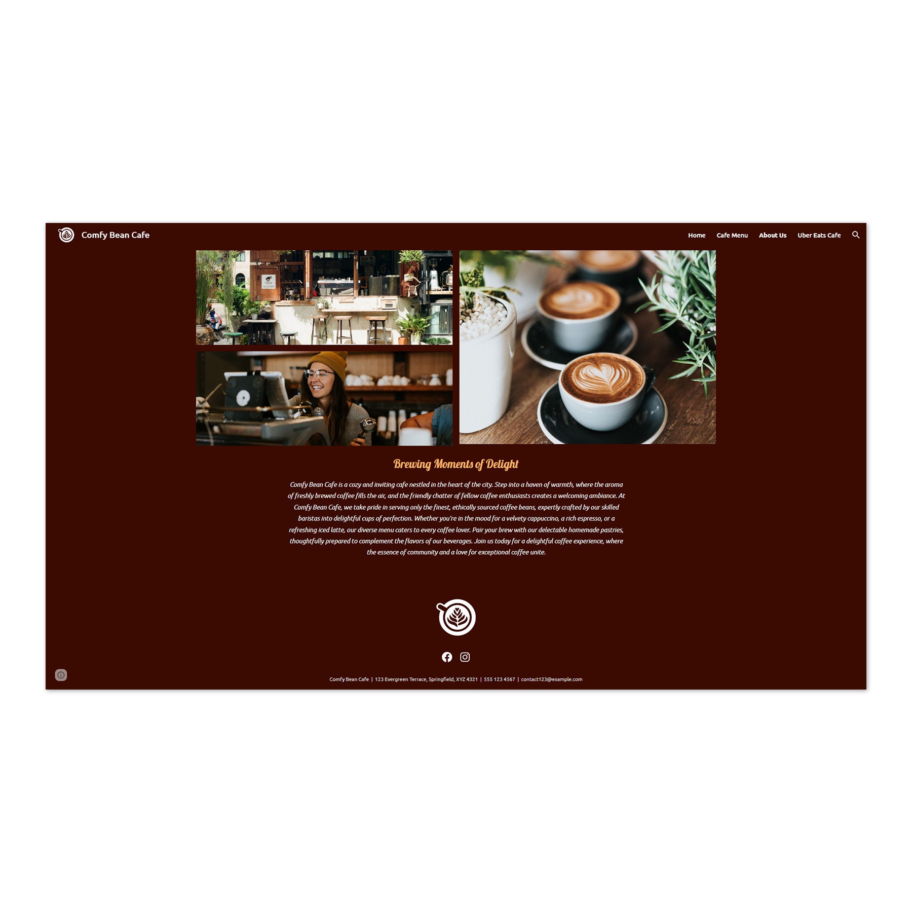 Cafe Website Template Google Sites, Cafe Shop Online Website, Coffee ...