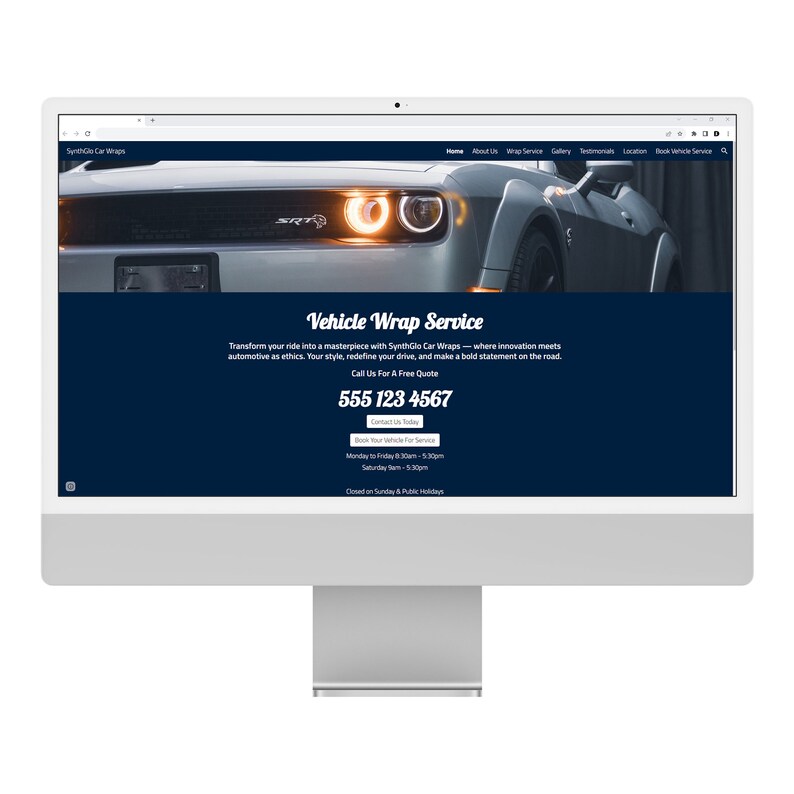 Car Wrap Website Template Google Site, Custom Vinyl Vehicle Service ...