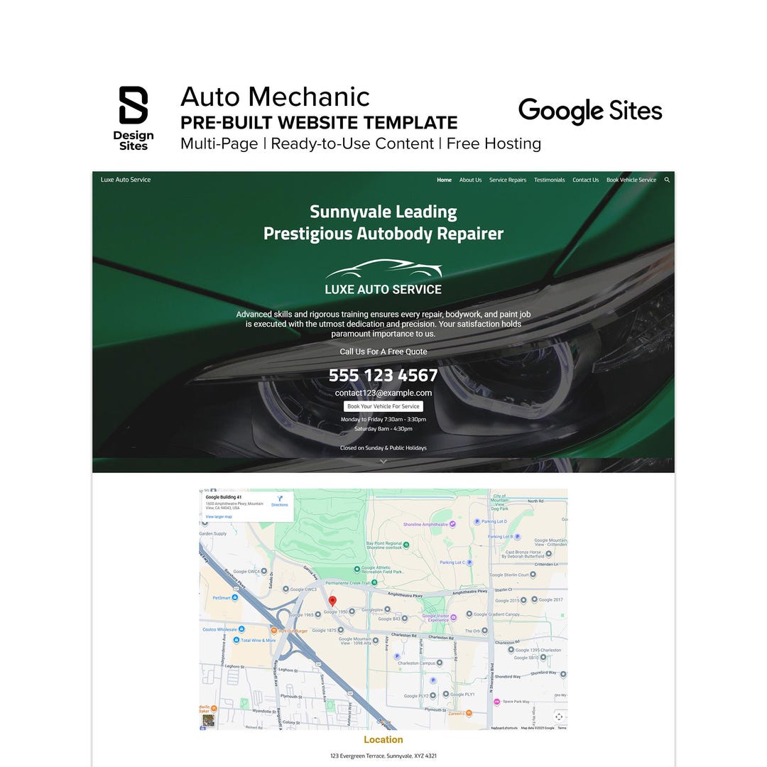 Auto Repair Website Template: Prebuilt Motor Car Mechanic Service ...
