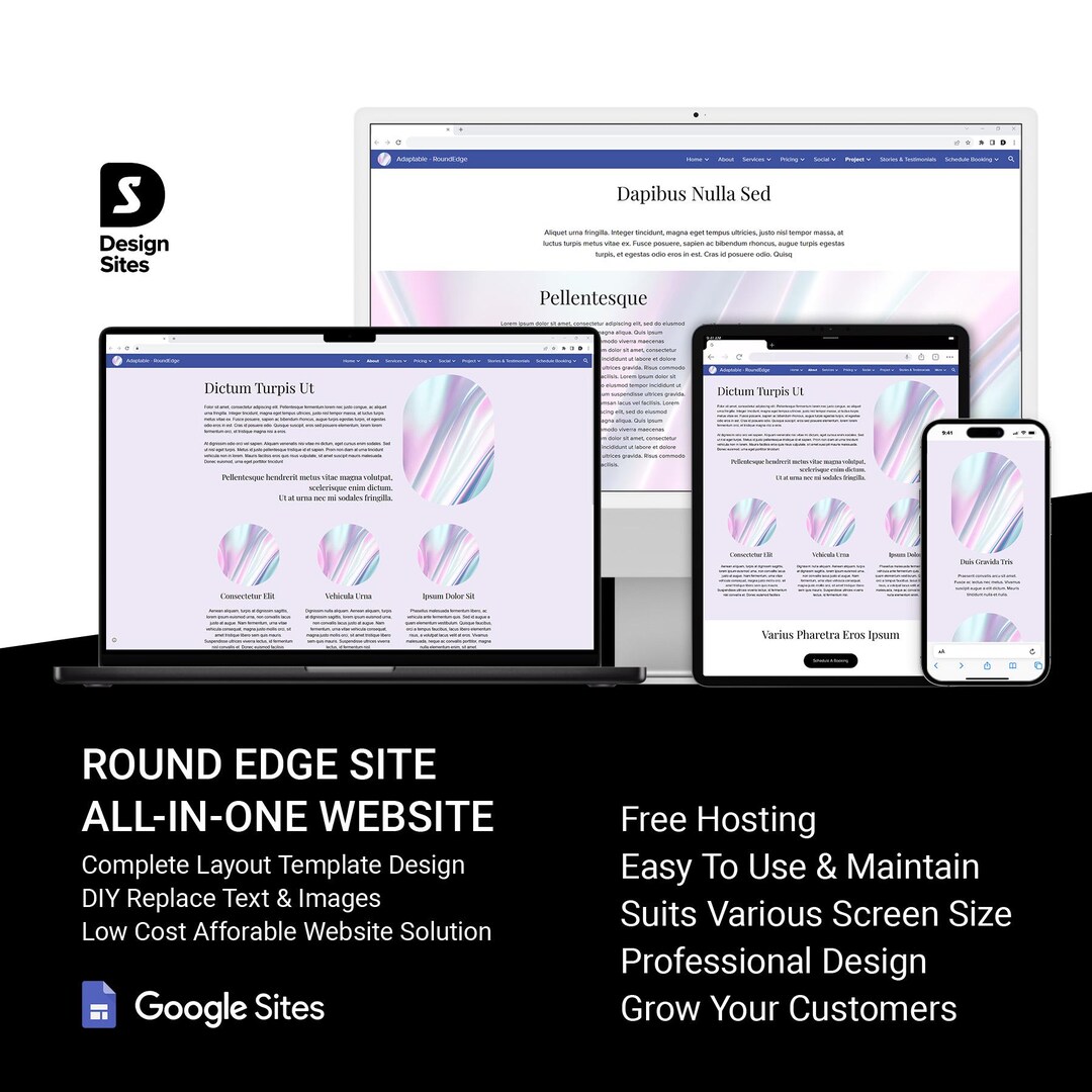 Google Sites All-in-one Website Template, DIY Business Freelancer ...