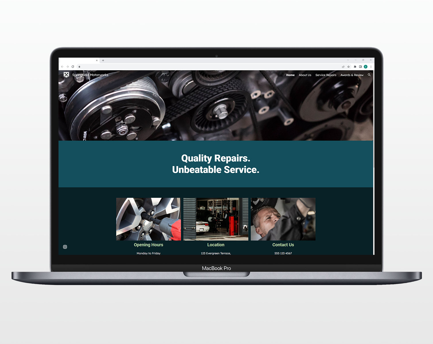 Mechanic Site Website Template Google Site, Motor Mechanic Online Web, Vehicle Repair Garage ...