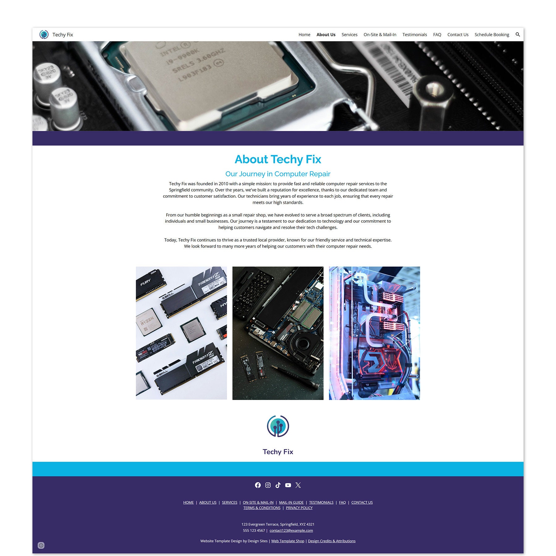 Computer Repair Service Website Template: Prebuilt IT Tech Support PC ...