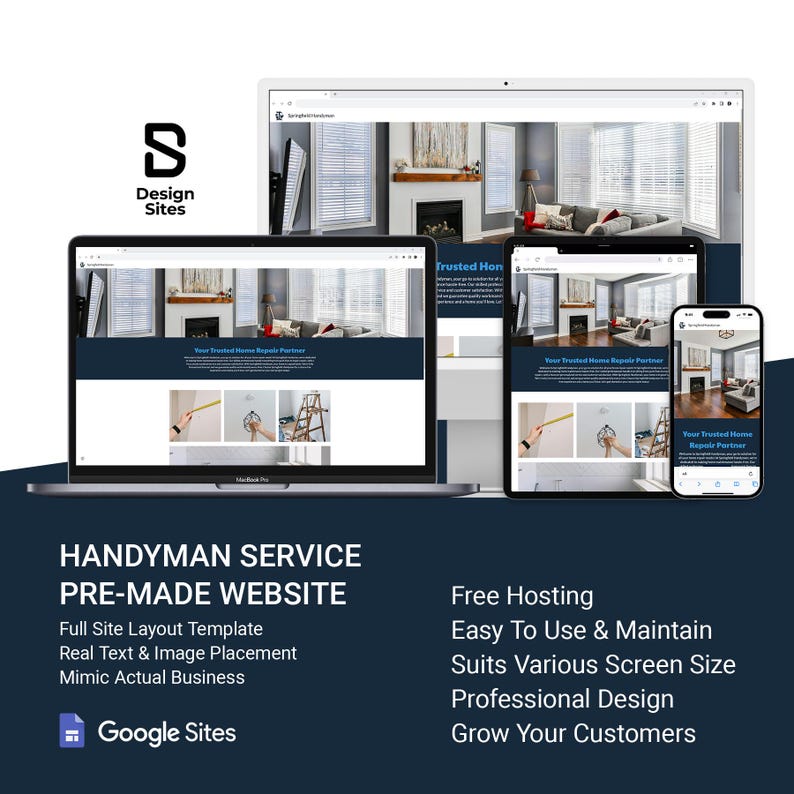 Handyman Service Website Template Google Site, Tradesmen Repairs Assistance Site, Home ...