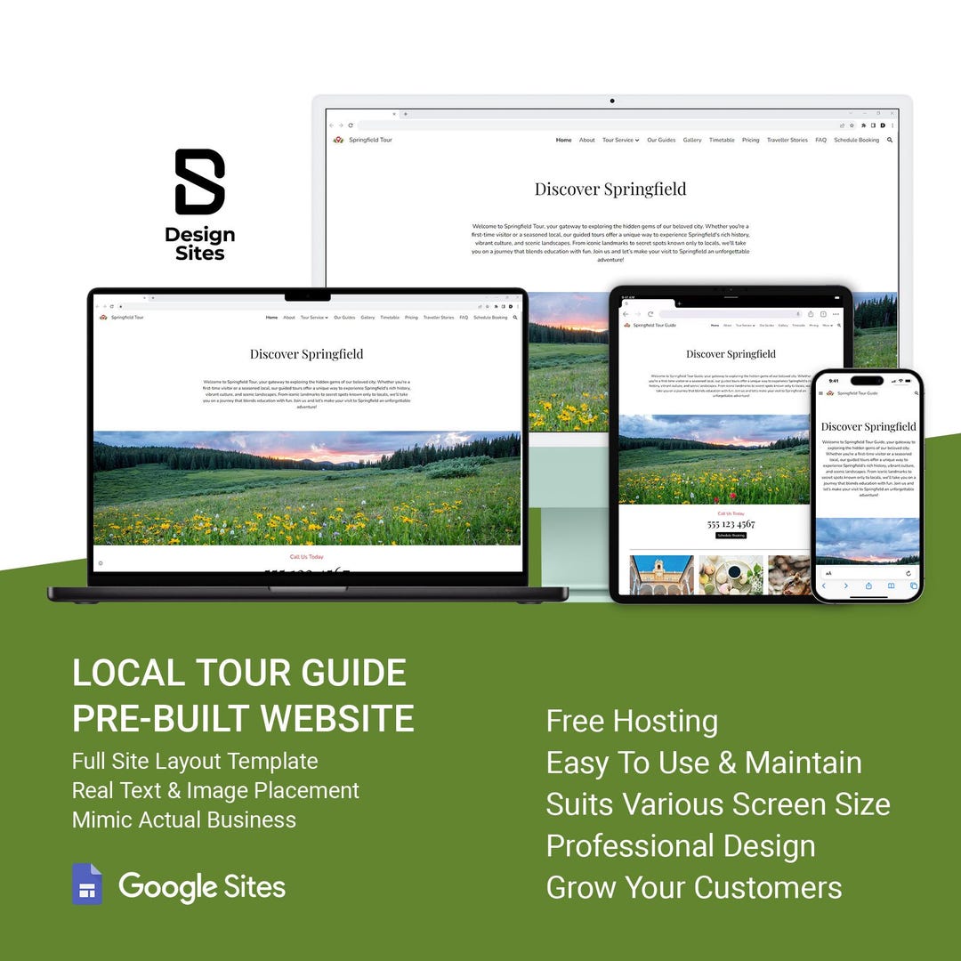Local Tour Guide Website Template Google Site, Private Trip Pre-built ...