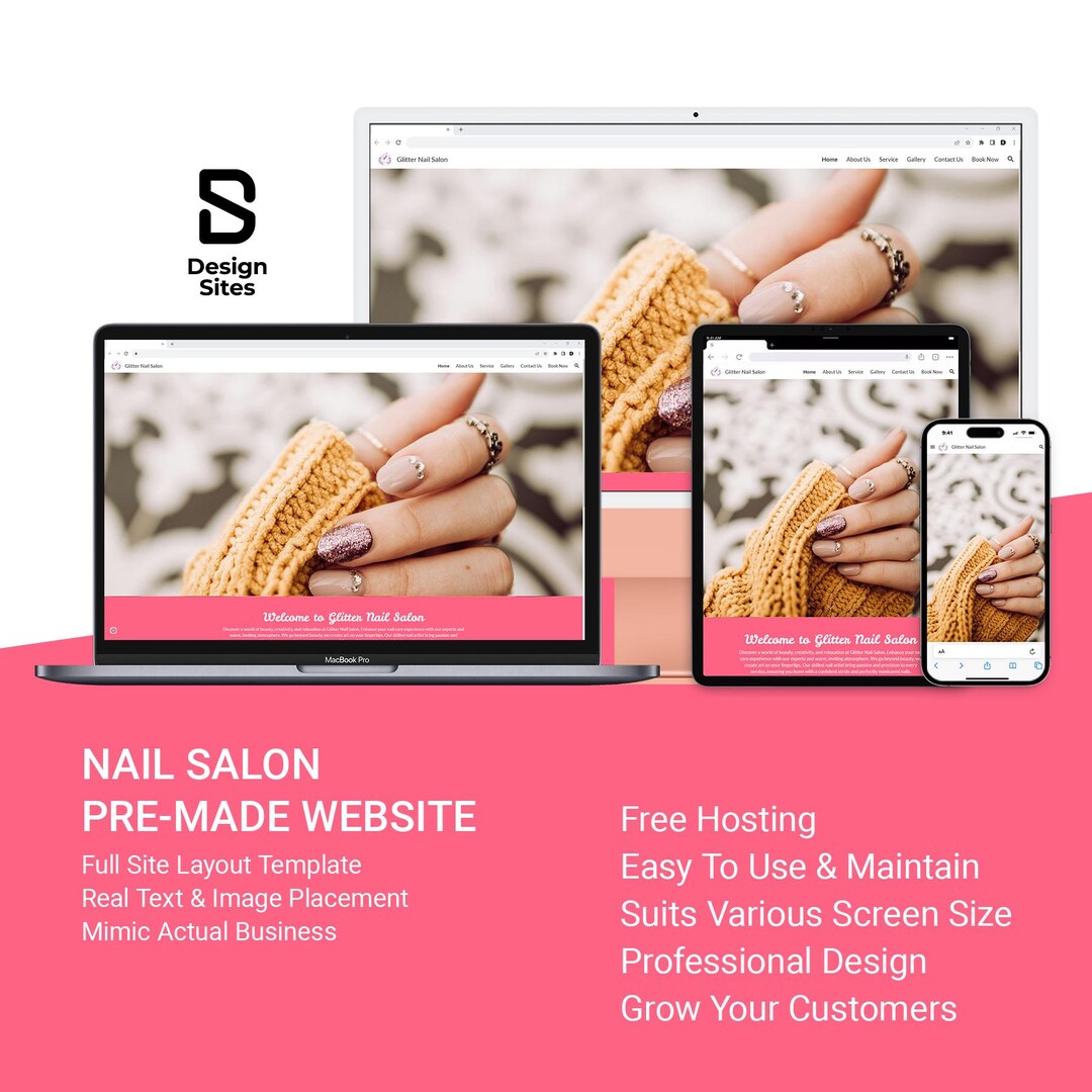 Nail Salon Web Template Google Sites, Manicure Nail Care Service ...