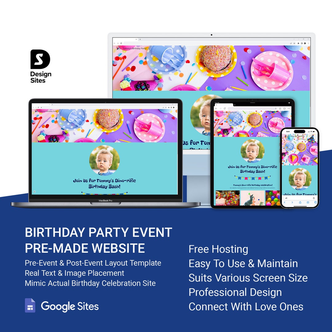 Kids Birthday Party Event Web Template Google Site, Boys Bday ...