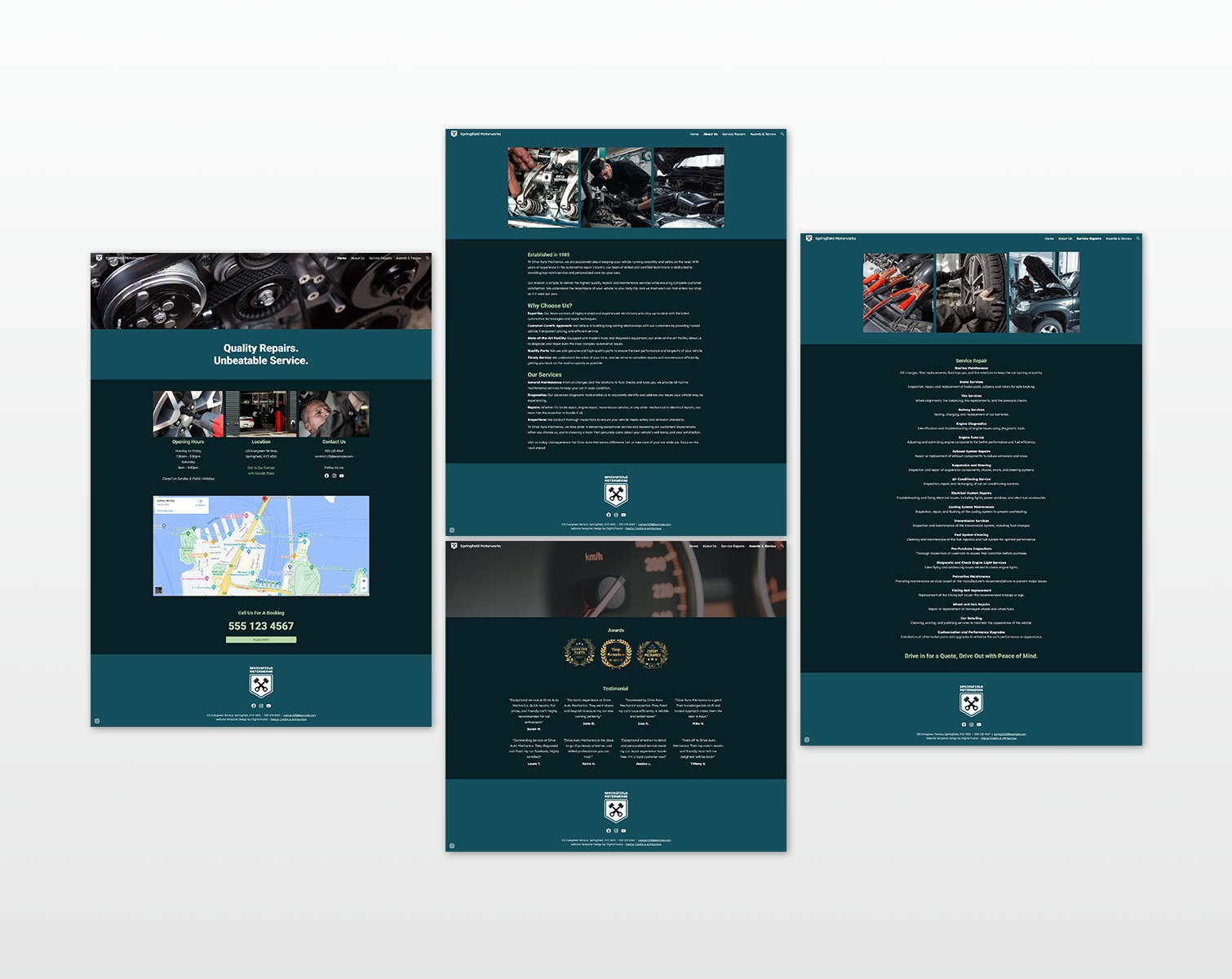 Mechanic Site Website Template Google Site, Motor Mechanic Online Web ...