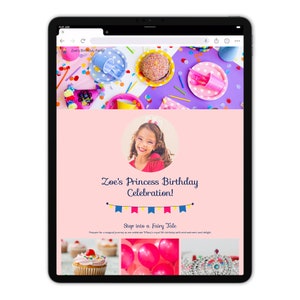 Kids Birthday Party Event Web Template Google Site, Girl Bday ...
