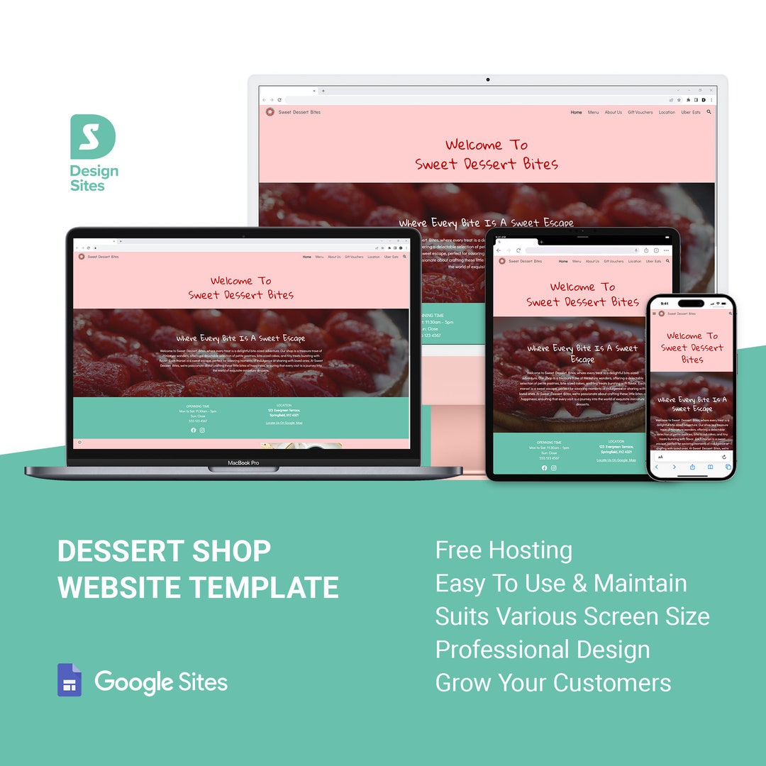Dessert Shop Google Site Web Template, Dessert Online Web Template ...