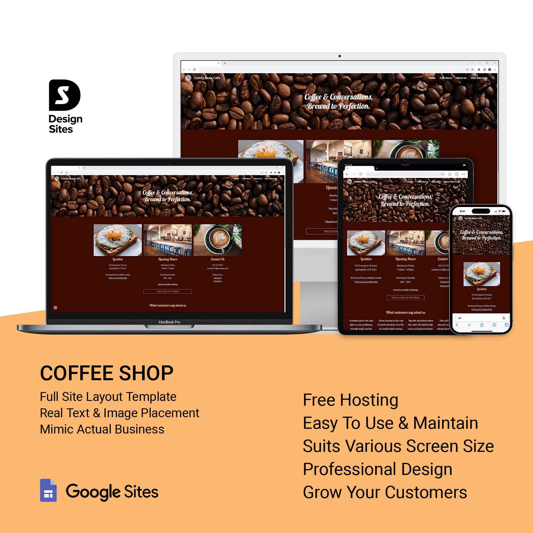 Cafe Website Template Google Sites, Cafe Shop Online Website, Coffee ...