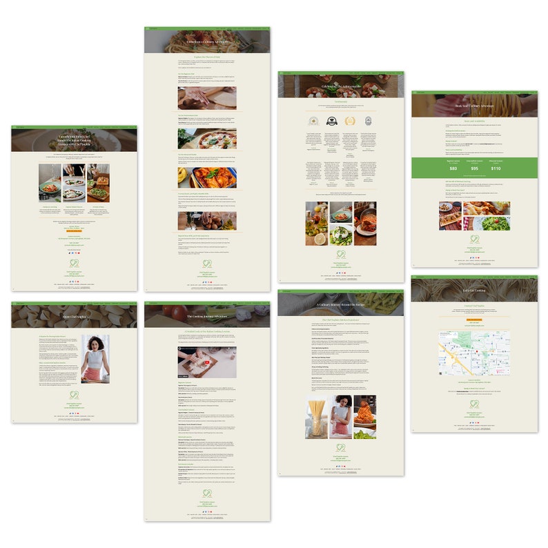 Cooking Lesson Website Template Google Site, Chef Training Cuisine Pre ...
