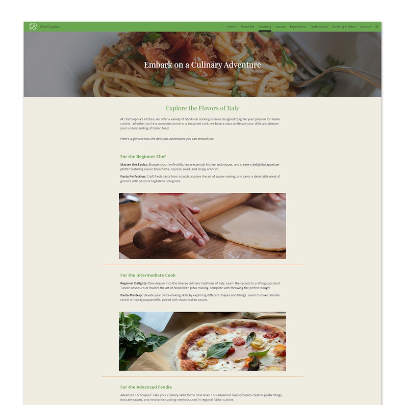 Cooking Lesson Website Template Google Site, Chef Training Cuisine Pre ...