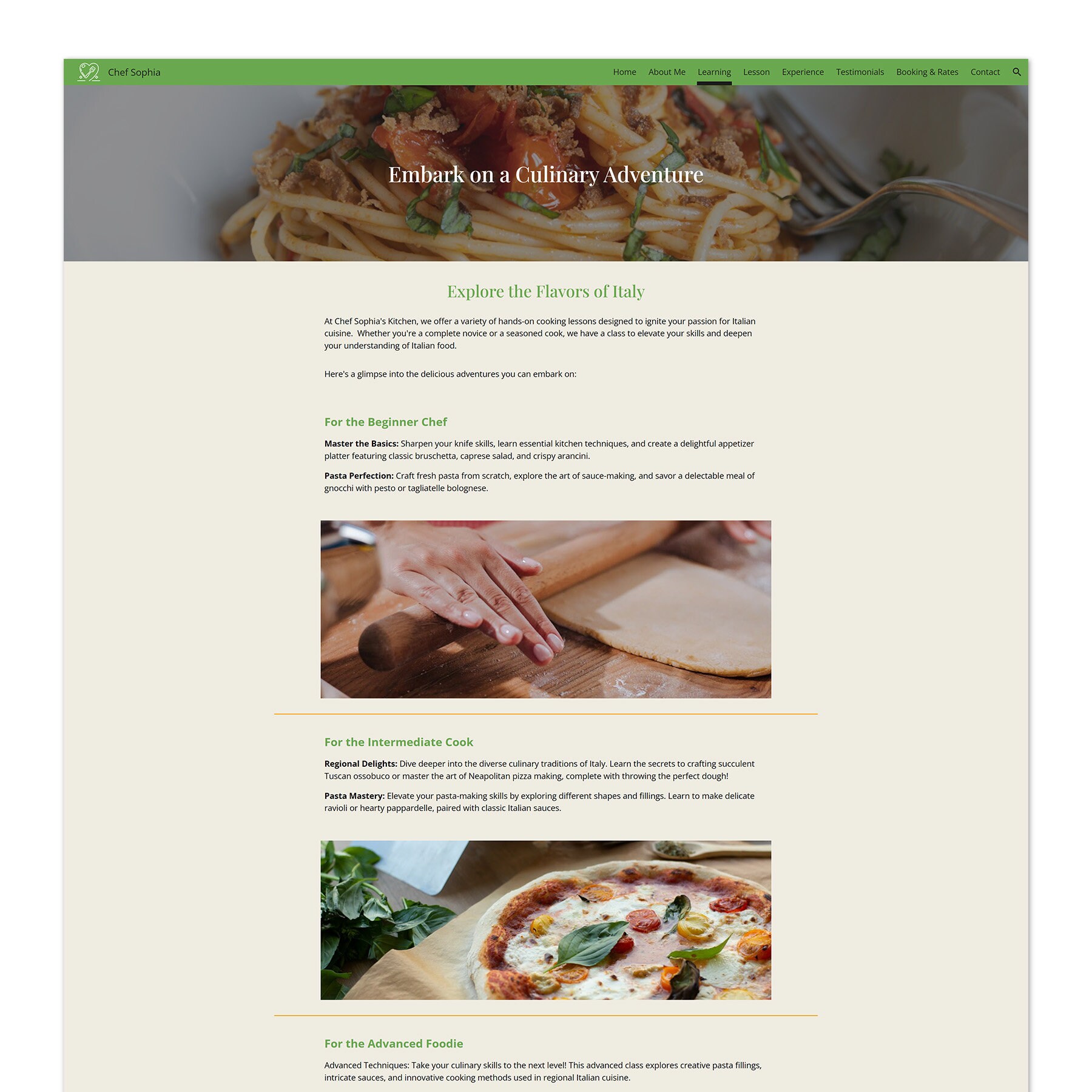 Cooking Lesson Website Template Google Site, Chef Training Cuisine Pre ...