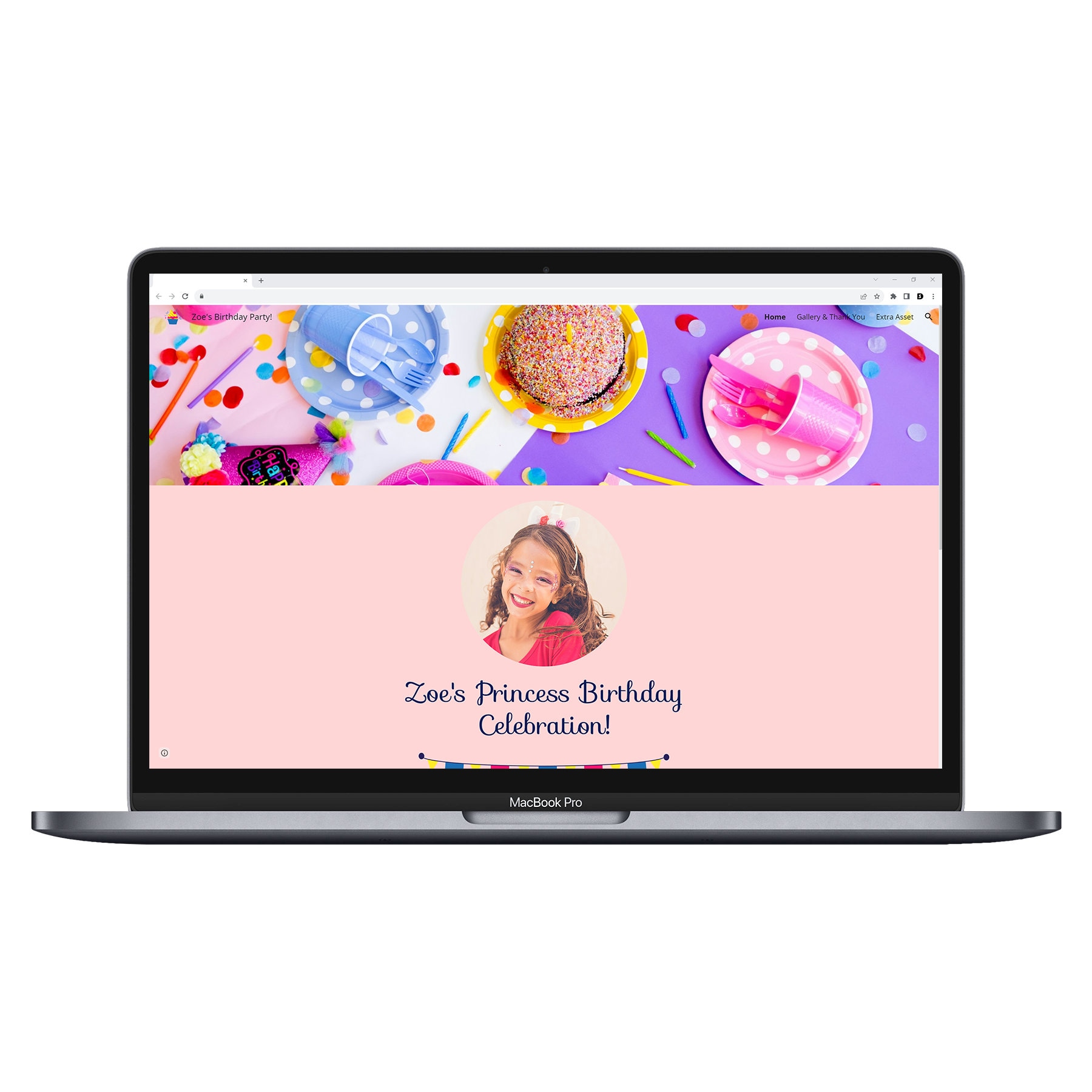 Kids Birthday Party Event Web Template Google Site, Girl Bday ...