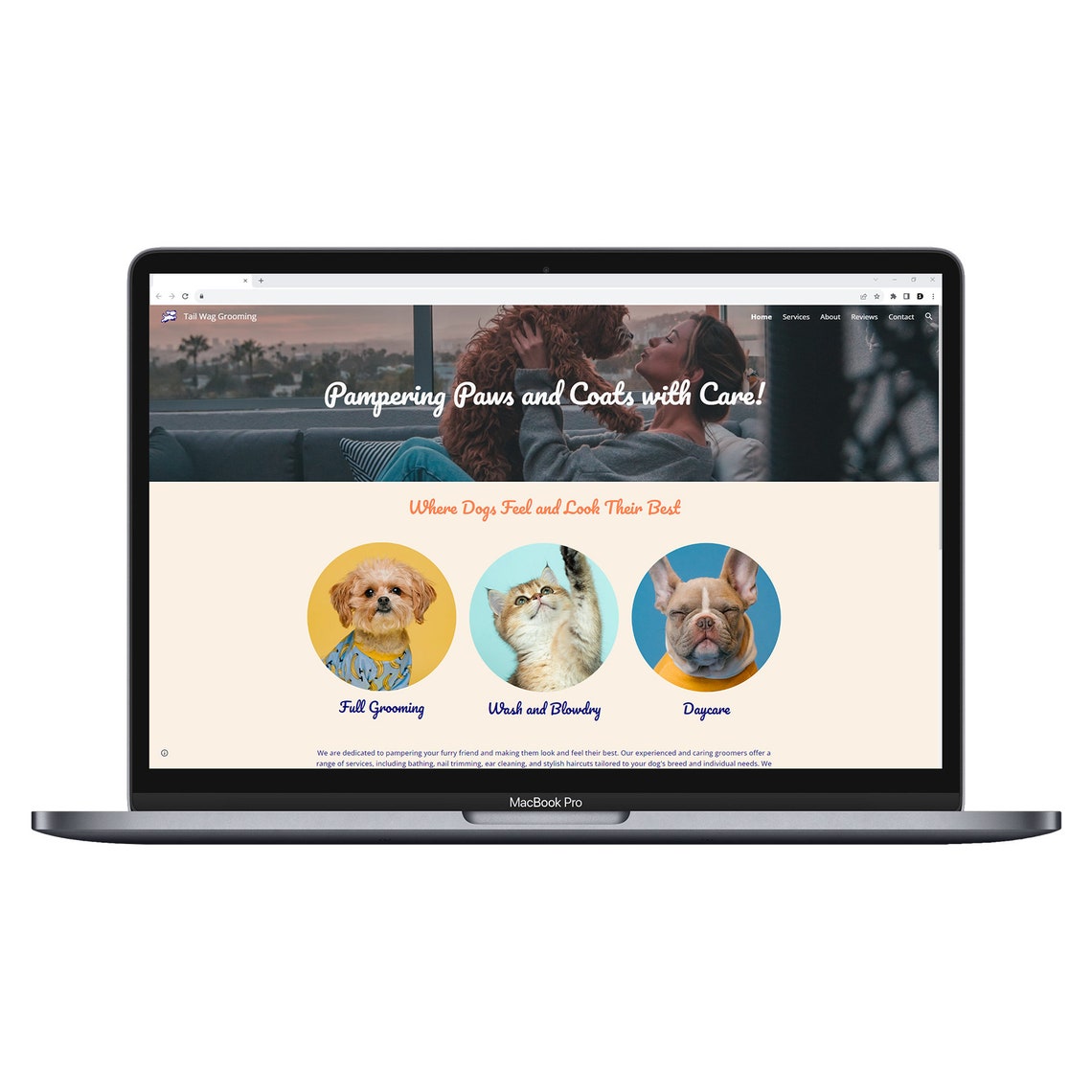 Pet Grooming Website Template Google Site, Animal Groom Online Site ...