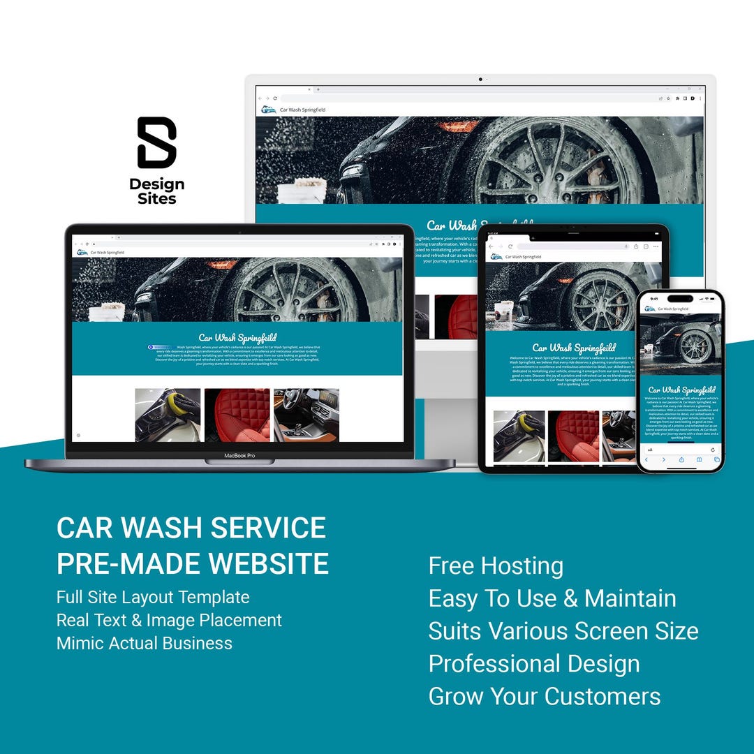 Car Wash Website Template: Prebuilt Vehicle Cleaning Service (single ...