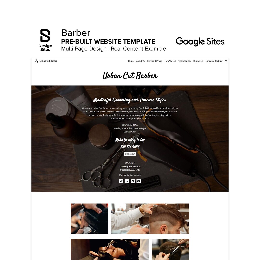 Barber Website Template: Prebuilt Hairstylist Hair Cut Service (multi ...