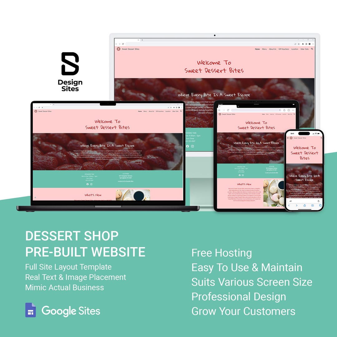 Dessert Shop Google Site Web Template, Dessert Online Web Template ...