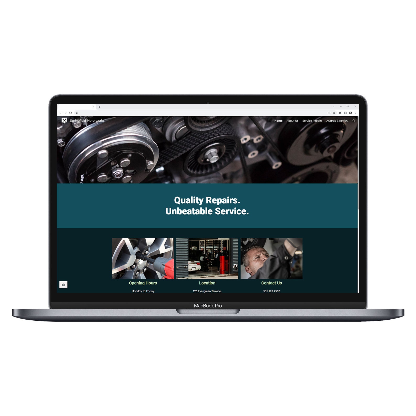 Mechanic Site Website Template Google Site, Motor Mechanic Online Web ...