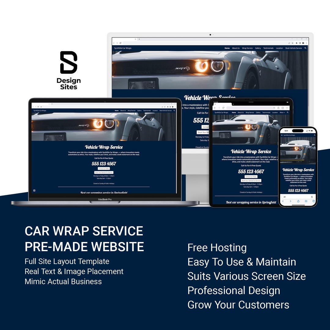Car Wrap Website Template Google Site, Custom Vinyl Vehicle Service ...