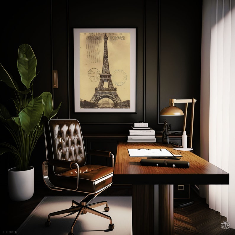 Eiffel Tower Digital Print, Vintage Eiffel Tower Poster for Wall ...