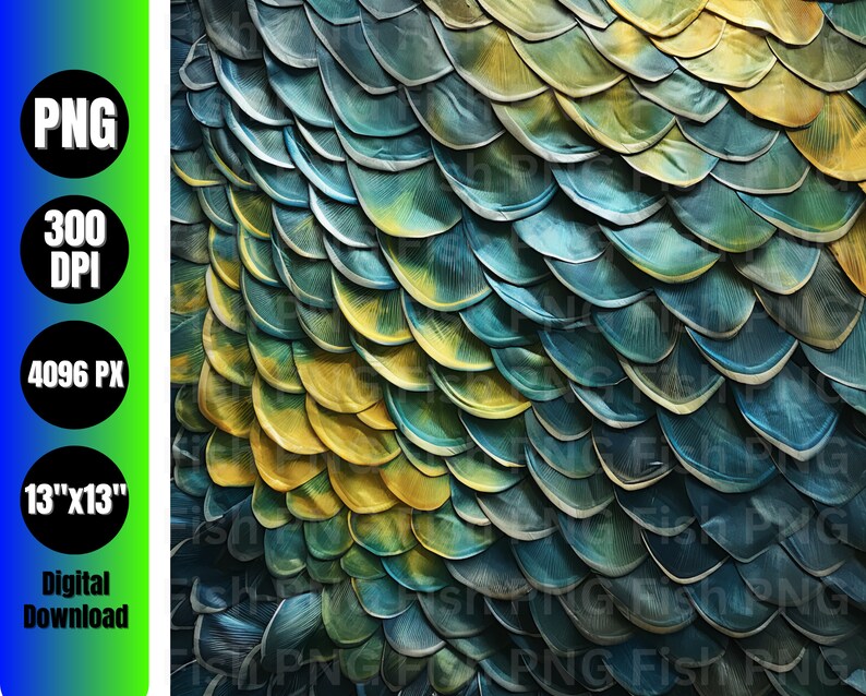 4 Mermaid Scales Colorful Scales Multi Color Fish Scales Whimsical Fish ...