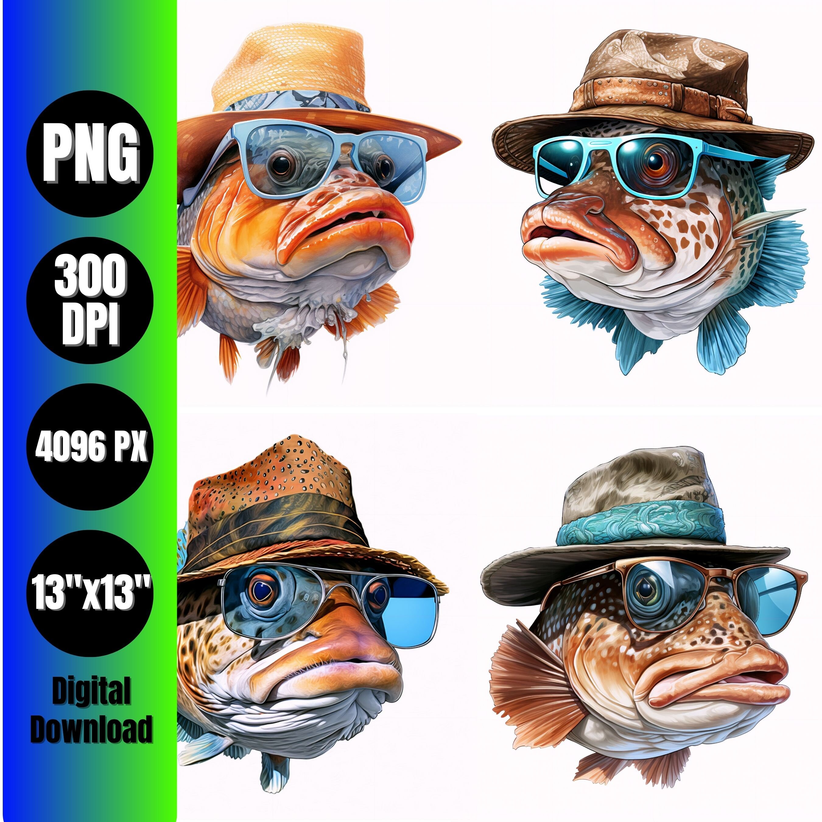 10 Grumpy Grouper Cartoon Fish PNG Fish Clip Art Fish Printable Fish Clipart Bass Fish Great for ...